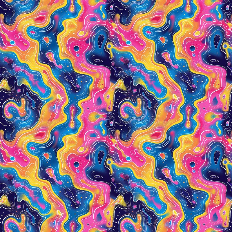 Psychedelic Patterns in Abundance Stock Image - Image of vivid, surreal ...