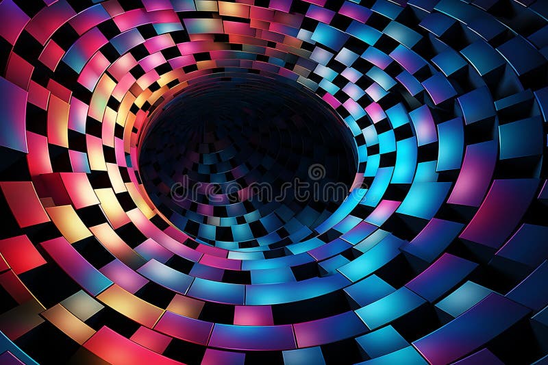 Colorful Psychedelic Patterns. Optical Illusions in a Vibrant Rainbow ...