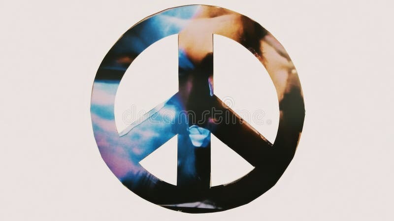 Psychedelic Peace Symbol with Tie Dye Texture As Vintage Element ...