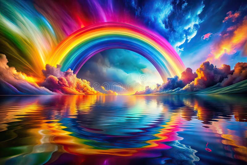 A Psychedelic Rainbow Dreamscape Surreal Abstract AI Art Background for ...