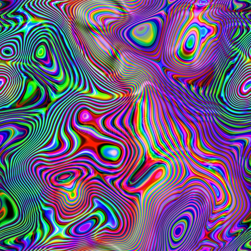 Psychedelic Repeatable Geometric Pattern with Curved Lines, Funky ...