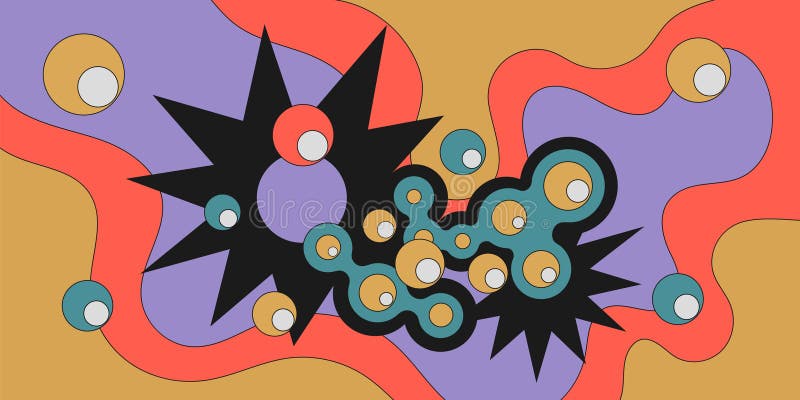 Psychedelic Retro Art. Inspirational Retro Poster with Geometric ...