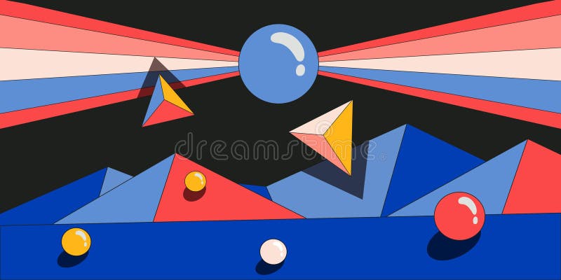 Psychedelic Retro Art. Inspirational Retro Poster with Geometric ...