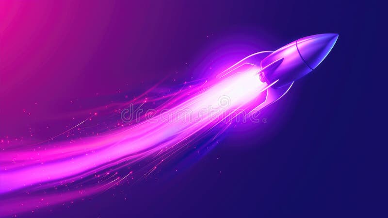 Psychedelic Rocket Trail in Space. Stock Illustration - Illustration of ...