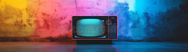 Psychedelic 1980s TV Monitor Displaying Technical Difficulties Stock ...