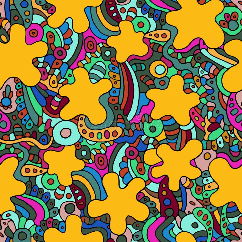 Psychedelic Seamless Abstract Texture Stock Vector - Illustration of ...