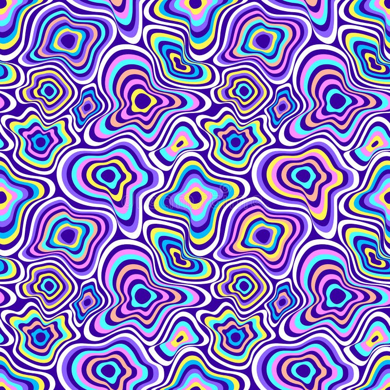 Psychedelic Seamless Pattern Stock Vector - Illustration of simple ...
