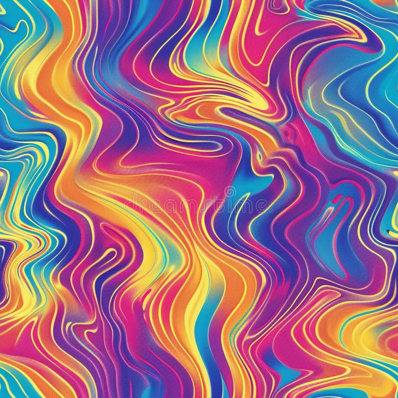 Psychedelic Seamless Wave Pattern with Vibrant Hues for Dynamic ...