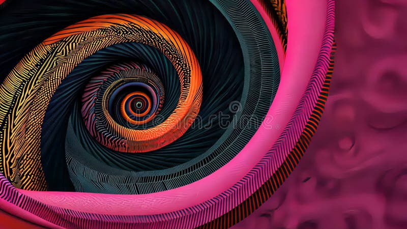 Psychedelic Spiral Journey through Vibrant Pink and Black Abstract ...
