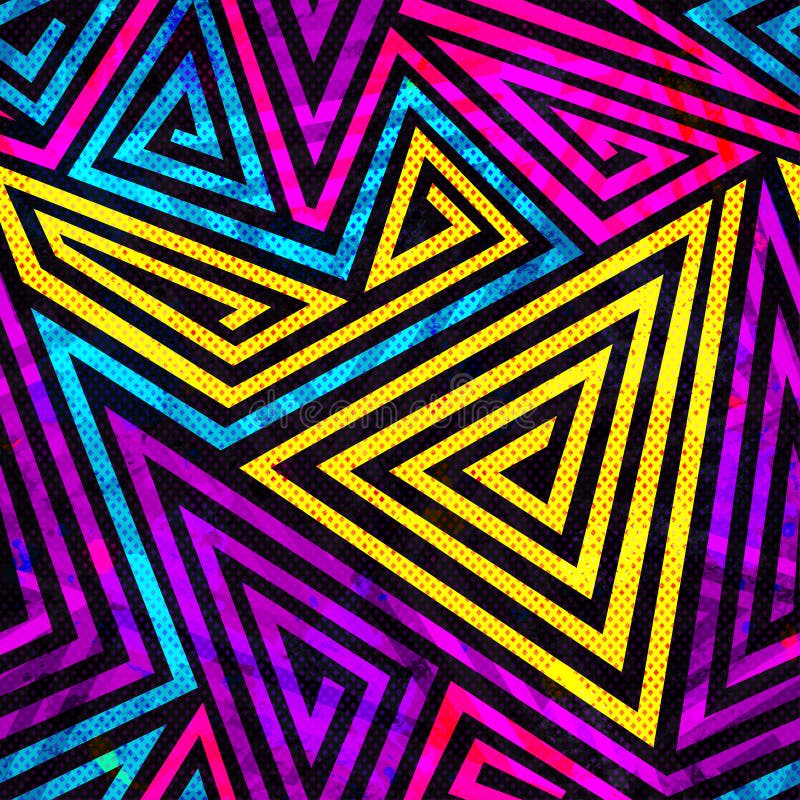 Psychedelic Wave Seamless Pattern Stock Vector - Illustration of ornament, contrast: 50890456