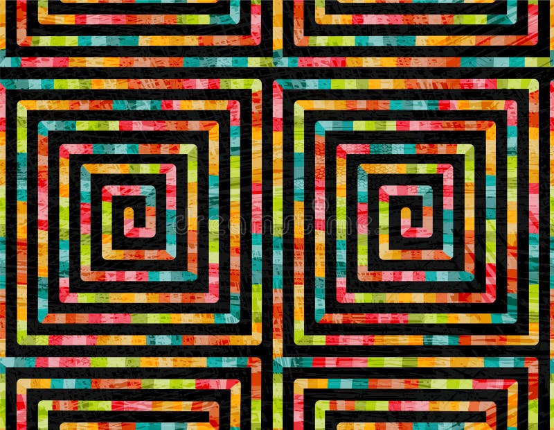 Psychedelic Spiral Square Seamless Vector Stock Vector - Illustration ...