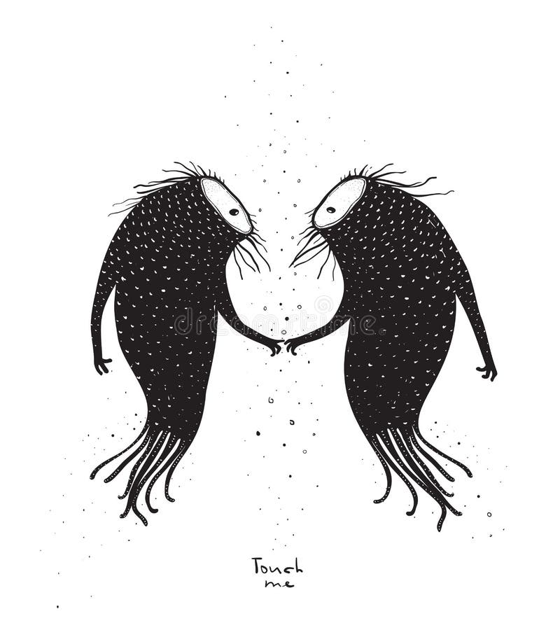 Creatures Beasts Couple in Love Stock Vector - Illustration of ...