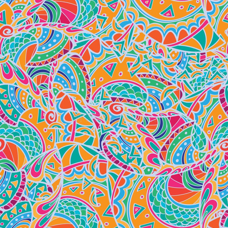 Psychedelic summer pattern stock vector. Illustration of decorative ...