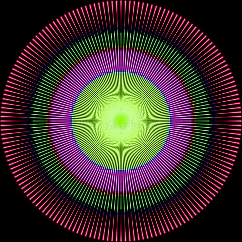 Psychedelic Sun. 3D Illustration of the Sun with 168 Rays Stock ...