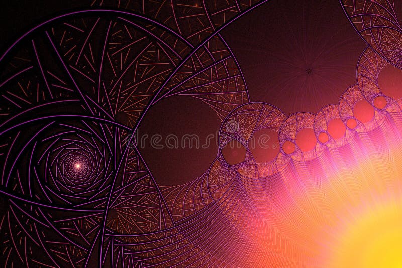Psychedelic sun fractal stock illustration. Illustration of render ...