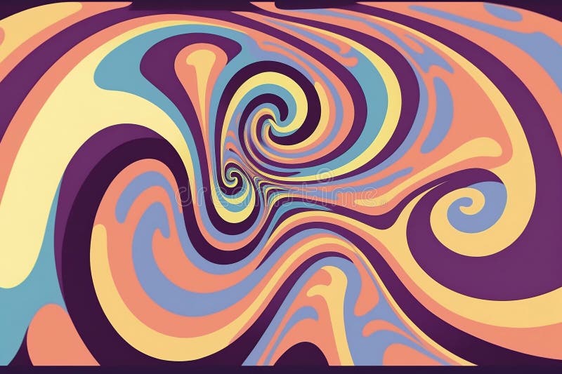 Psychedelic Swirl Groovy Pattern. Psychedelic Retro Wave Wallpaper ...