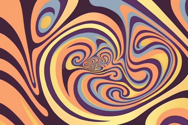 Psychedelic Swirl Groovy Pattern. Psychedelic Retro Wave Wallpaper ...
