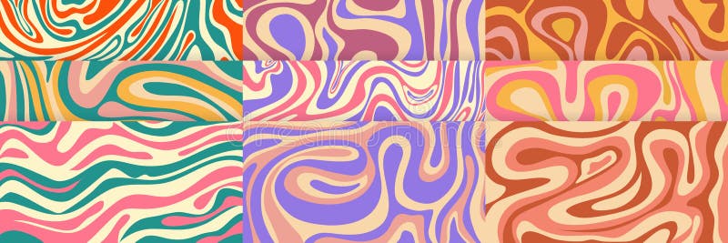 Psychedelic Swirl Groovy Pattern Set. Psychedelic Retro Wave Wallpaper ... Psychedelic Swirl Groovy Pattern Set. Psychedelic Retro Wave Wallpaper ...