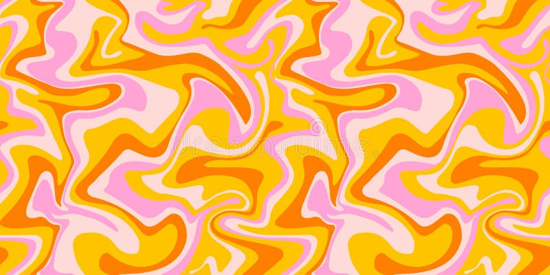 Psychedelic Swirl Seamless Pattern. 60s, 70s Style Liquid Groovy ...