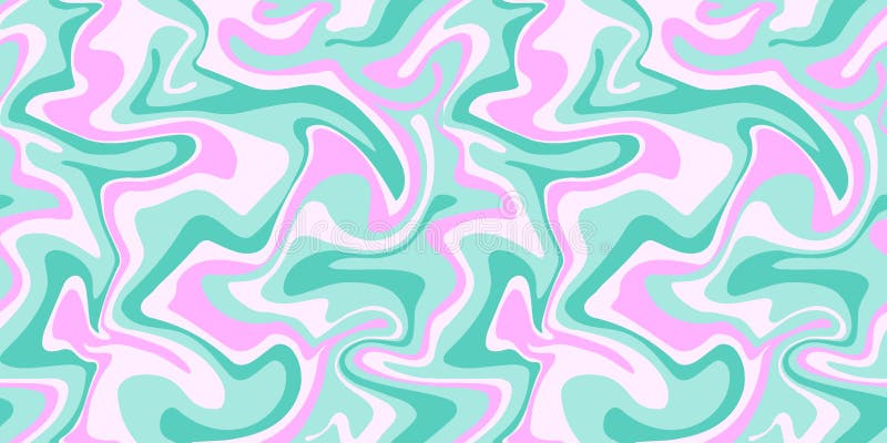 Psychedelic Swirl Seamless Pattern. 60s, 70s Style Liquid Groovy ...