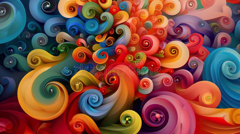 Psychedelic Swirling Christmas Tree Stock Illustration - Illustration ...