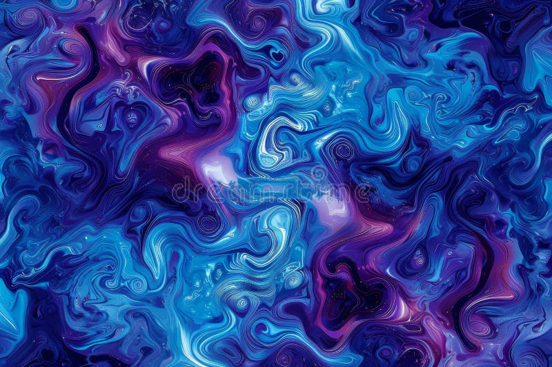 Psychedelic Swirls of Blue and Purple Colors Create a Captivating ...