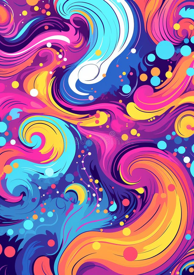 Psychedelic Swirls 90s Retro Nostalgic Frame Stock Illustration ...