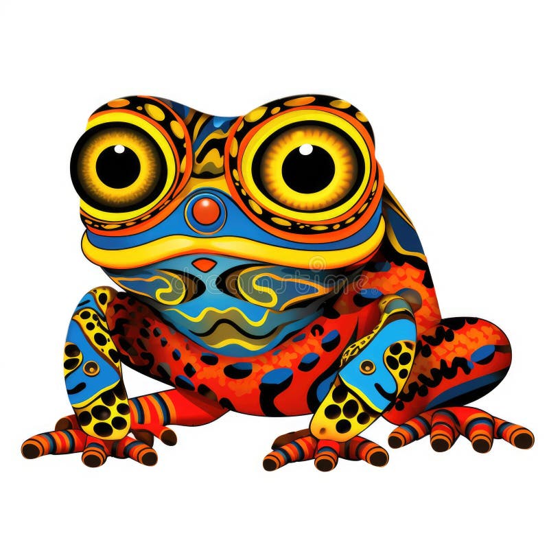 Psychedelic Toad Portrait in Bright Pop Art Style Isolated on White ...