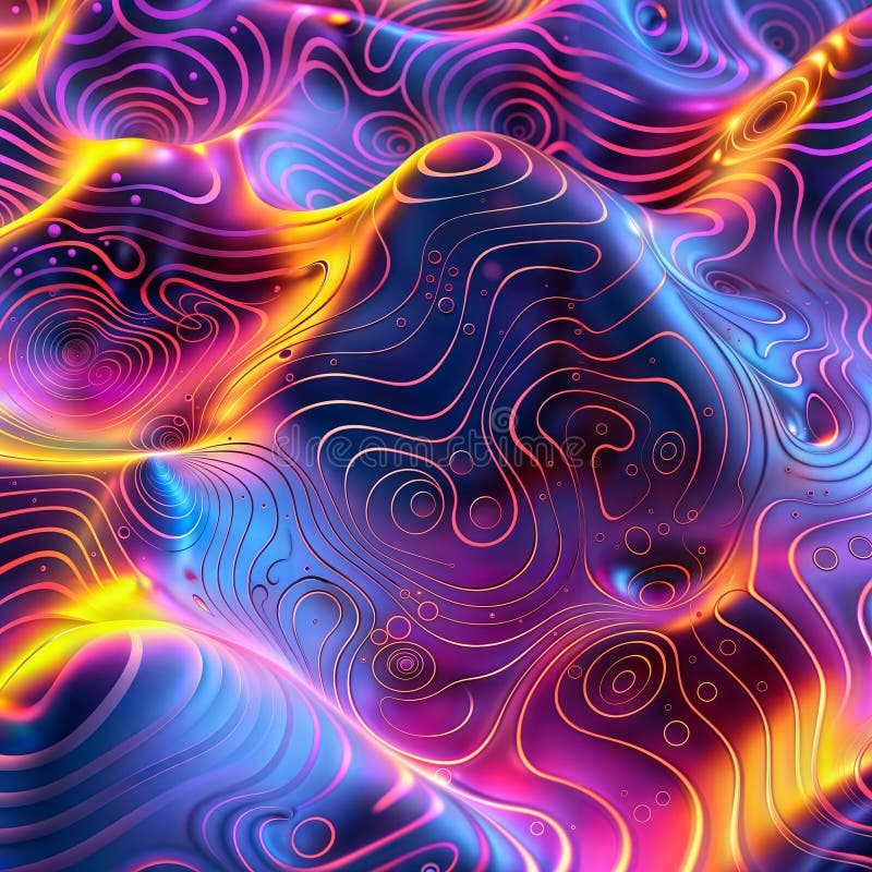 Psychedelic Topography: Abstract Patterns with Vibrant Colors ...