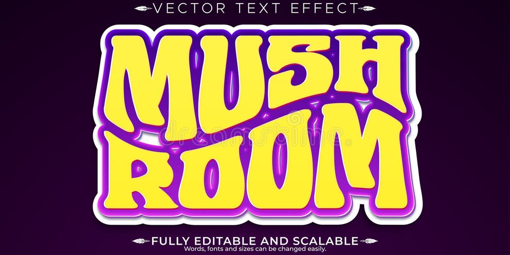 Psychedelic Trippy Text Effect, Editable Mushroom Text Style Stock ...