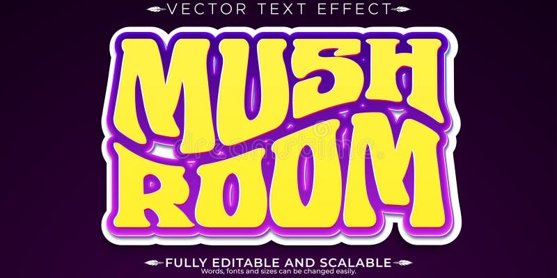 Psychedelic Trippy Text Effect, Editable Mushroom Text Style Stock ...