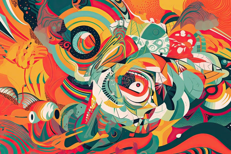 A Psychedelic Typographic Poster with Intricate Patterns and Shapes ...
