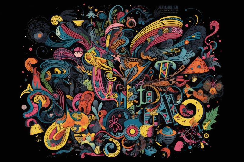 Psychedelic Typography and Lettering with Dancing Colors and Shapes ...