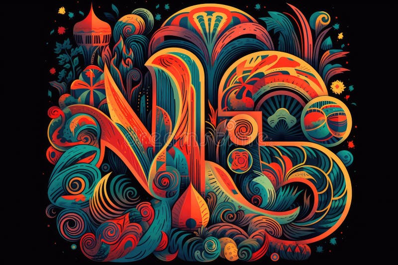 Psychedelic Typography and Lettering, with Bold Colors and Patterns, on ...