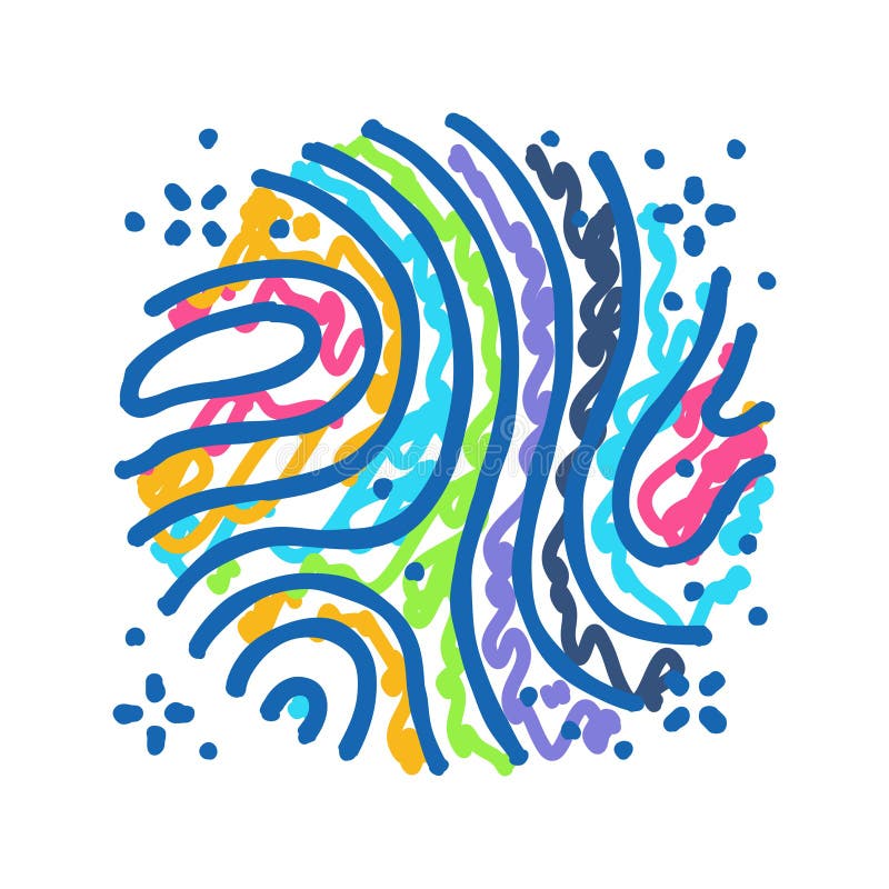 Psychedelic Visuals Rave Retro Icon Doodle Illustration Stock ...