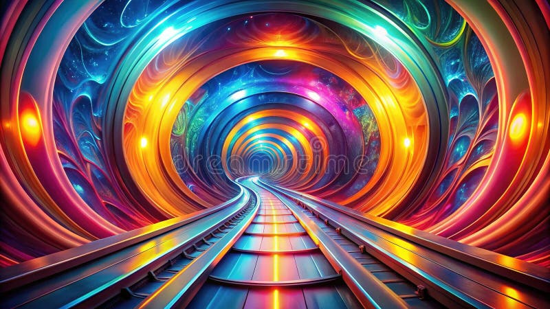 A Psychedelic Vortex Tunnel Vibrant Abstract Art for a Dynamic ...
