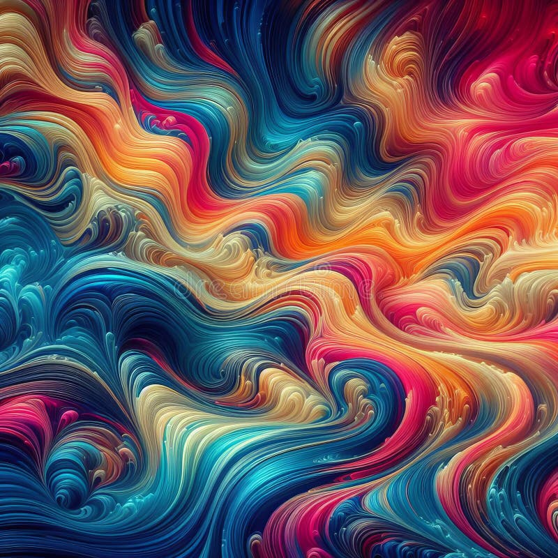 Psychedelic Water Wave Pattern in Bright and Lively Colors, Ph Stock ...