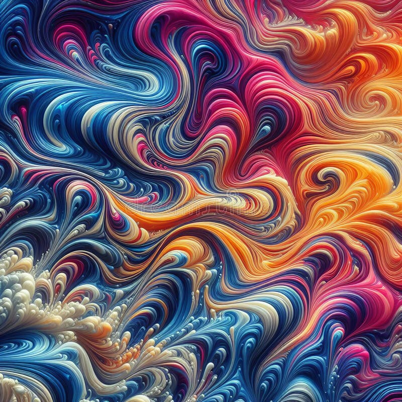 Psychedelic Water Wave Pattern in Bright and Lively Colors, Ph Stock ...