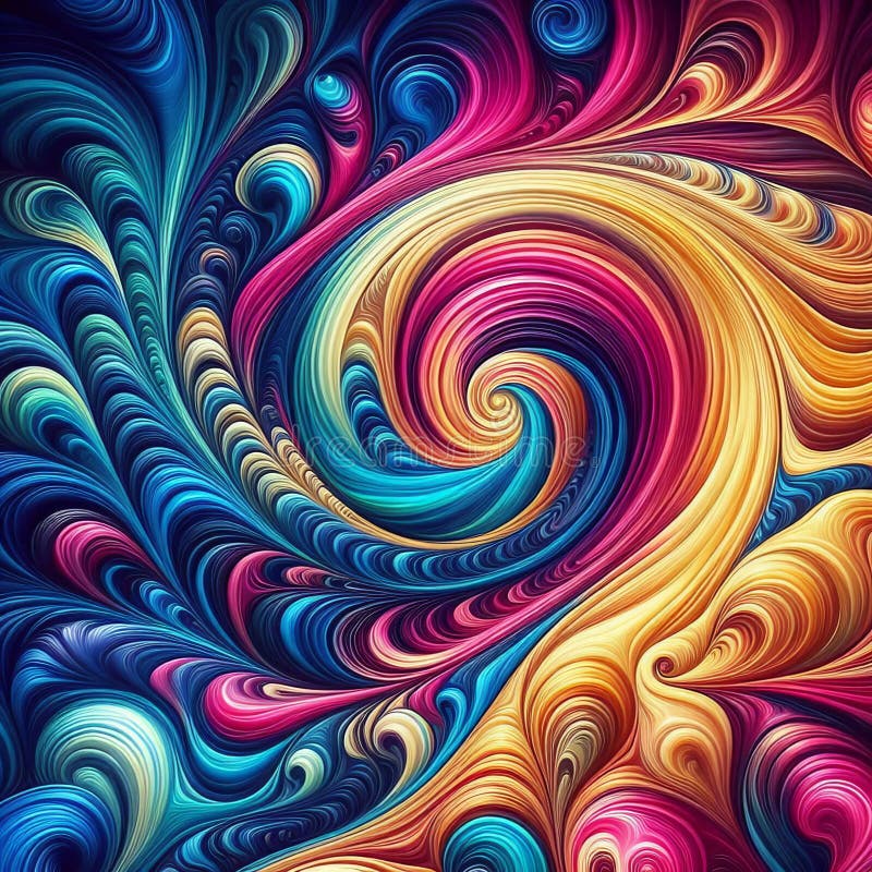 Psychedelic Water Wave Pattern in Vibrant and Bold Colors, Pho Stock ...