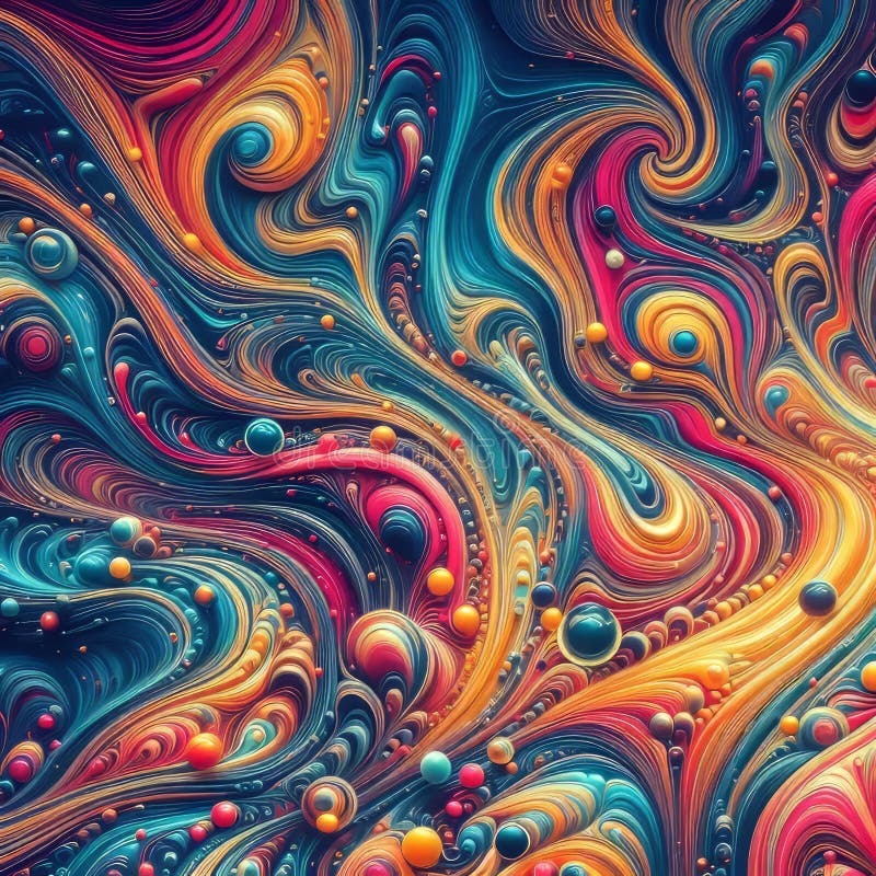 Psychedelic Water Wave Pattern in Vibrant and Bold Colors, Pho Stock ...
