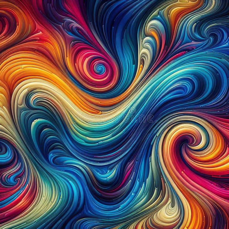 Psychedelic Water Wave Pattern in Vibrant and Bold Colors, Pho Stock ...
