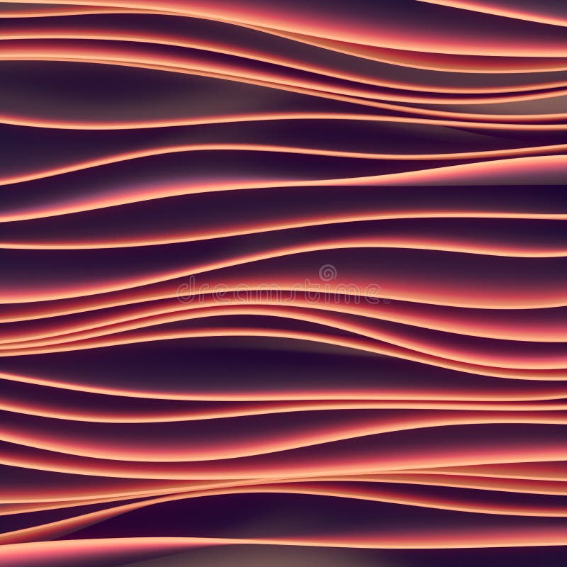 Psychedelic Wave Background, Horizontal Waves with Trendy Gradient. 3d ...