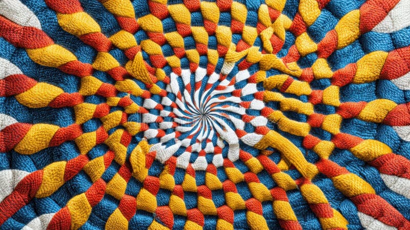 Psychedelic Woven Textile Trippy Optical Illusion Colorful Spiral ...