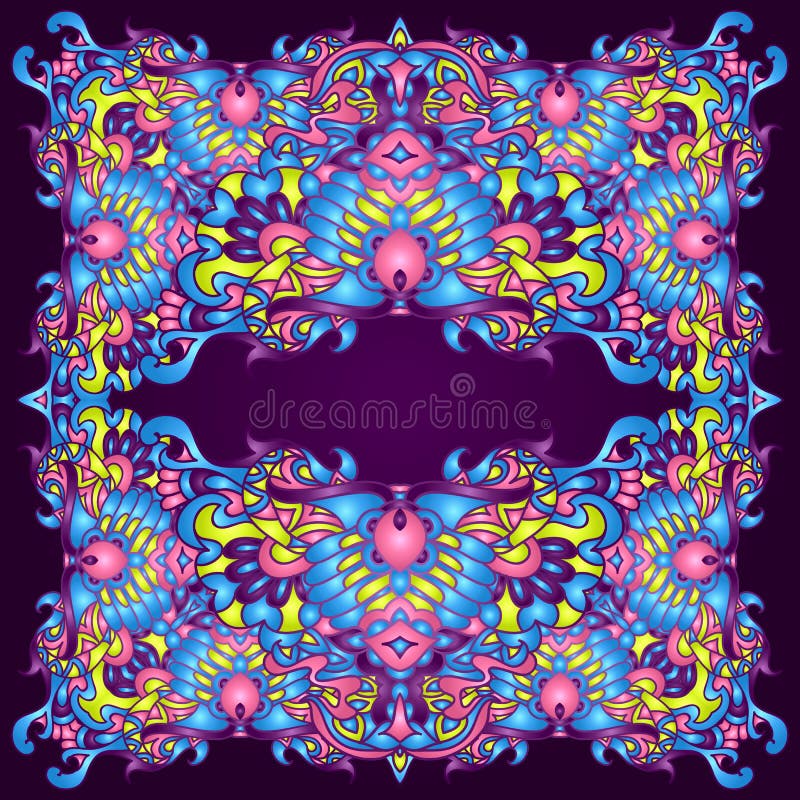 Psychedelisch Kleurrijk Abstract Kader Als Achtergrond Vector ...