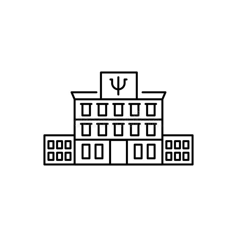 Psychiatric Hospital Black Line Icon Stock Vector - Illustration of ...