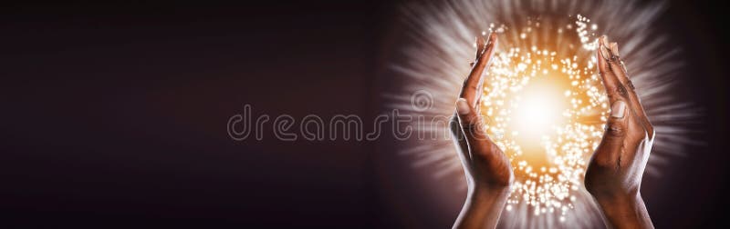 Psychic Hand Healing Energy Light Stock Illustration - Illustration of ...