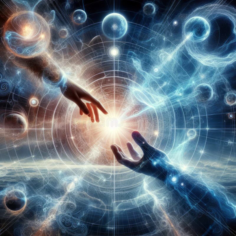 Psychic Healing Energy Field Stock Illustration - Illustration of hands ...