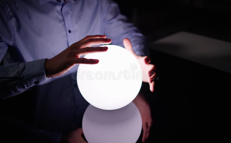 Psychic Predicting Future Using Crystal Ball Stock Image - Image of ...