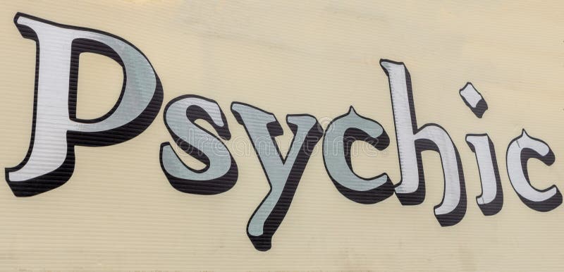 Psychic Signage on Beige Background Stock Photo - Image of psychic ...