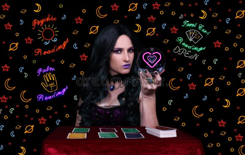 Psychic Neon Sign stock photo. Image of sign, psychic - 8432760